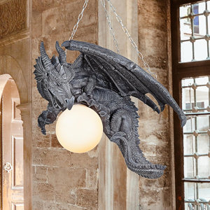 Co-t Design Toscano Gothic Dragon Hanging Chandelier - Medieval Fantasy ...