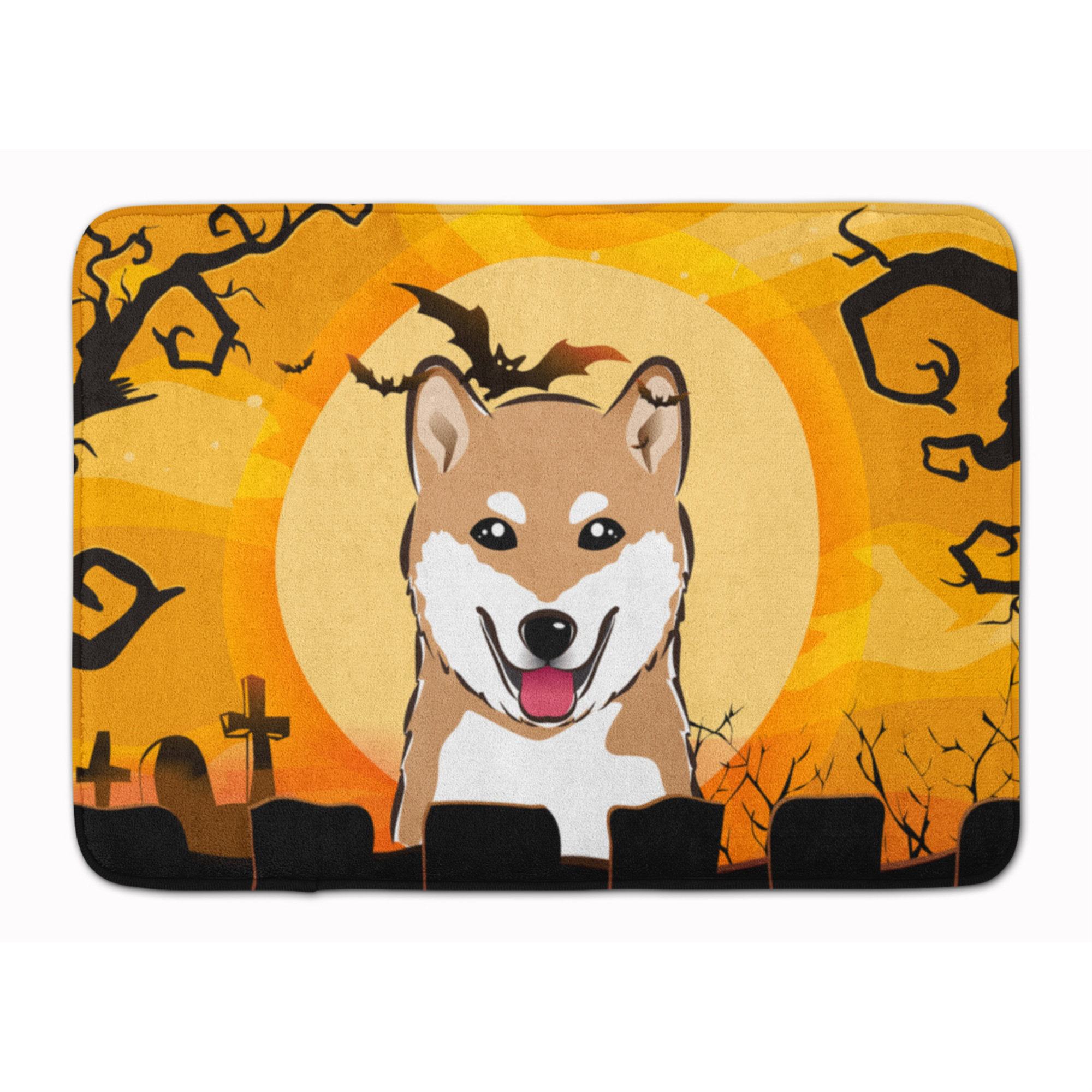 The Holiday Aisle® Eila Shiba Inu Memory Foam Bath Rug | Wayfair