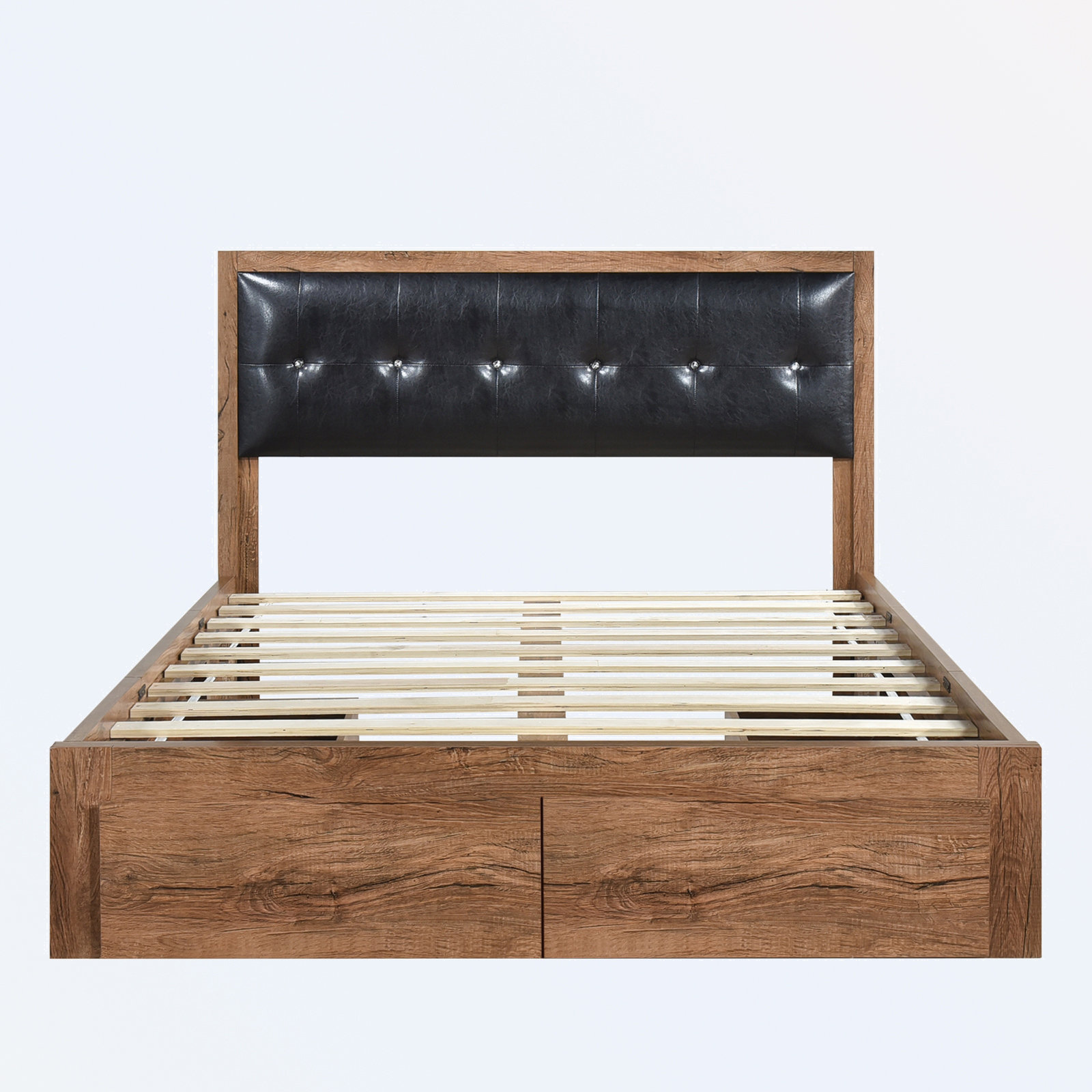 Millwood Pines Devinity Vegan Leather Platform Storage Bed | Wayfair