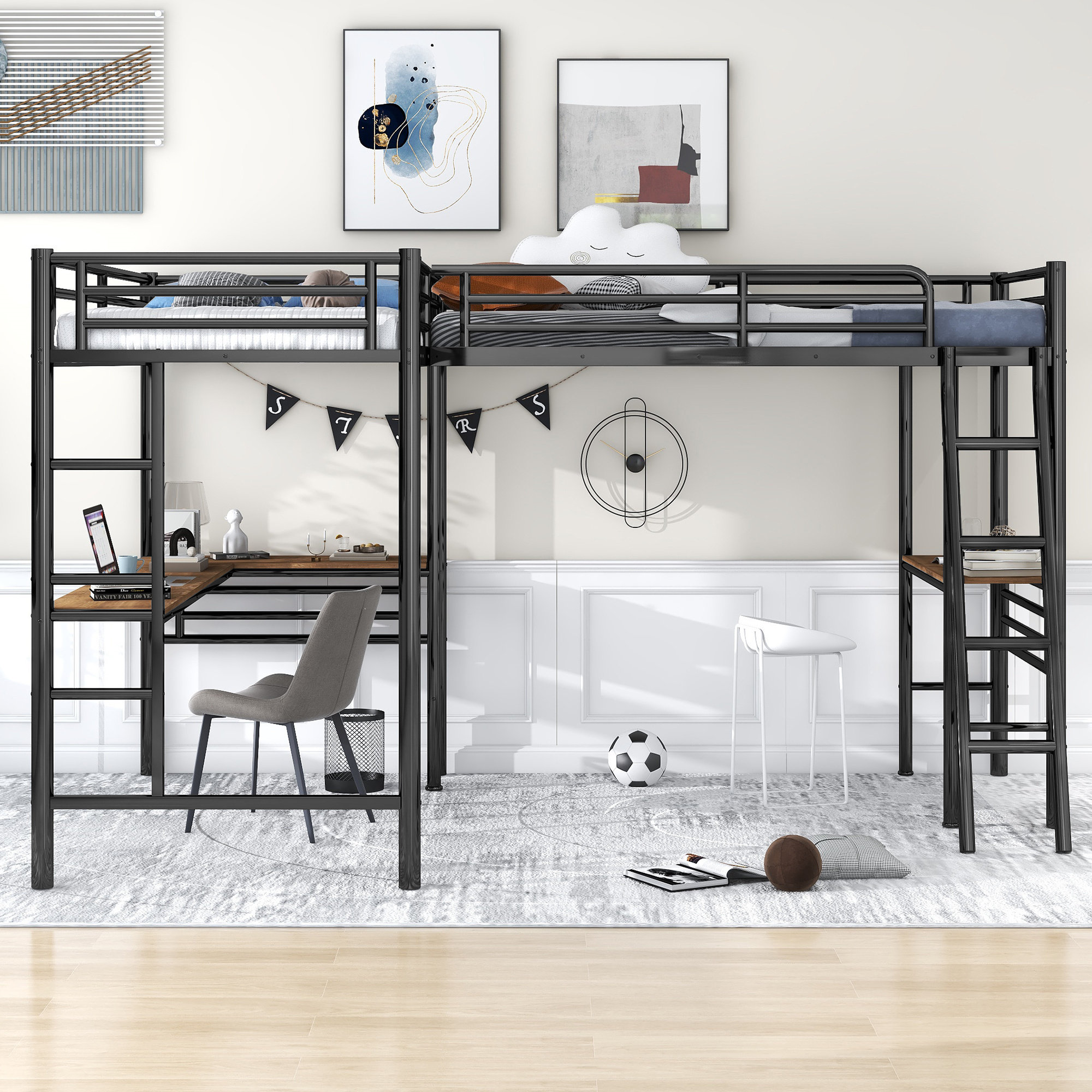 Mason & Marbles Uecker Twin Iron Loft Bed by Mason & Marbles - Wayfair ...