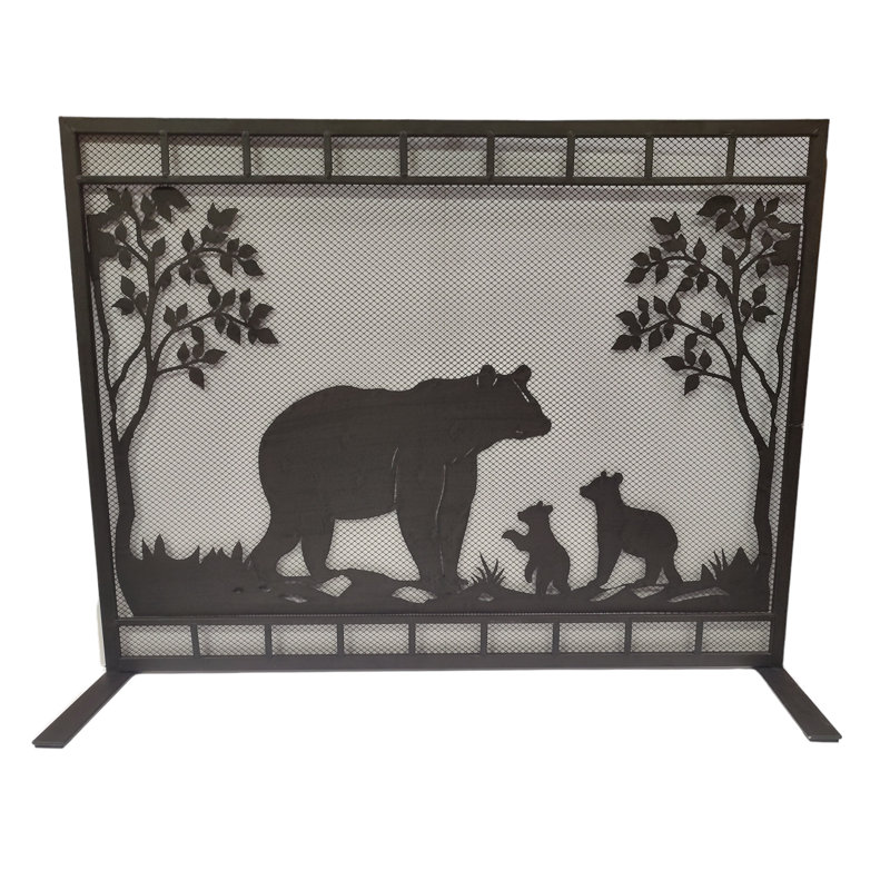 Millwood Pines Donahoe Woodland Forest Black Bear Heavy Brown Metal ...