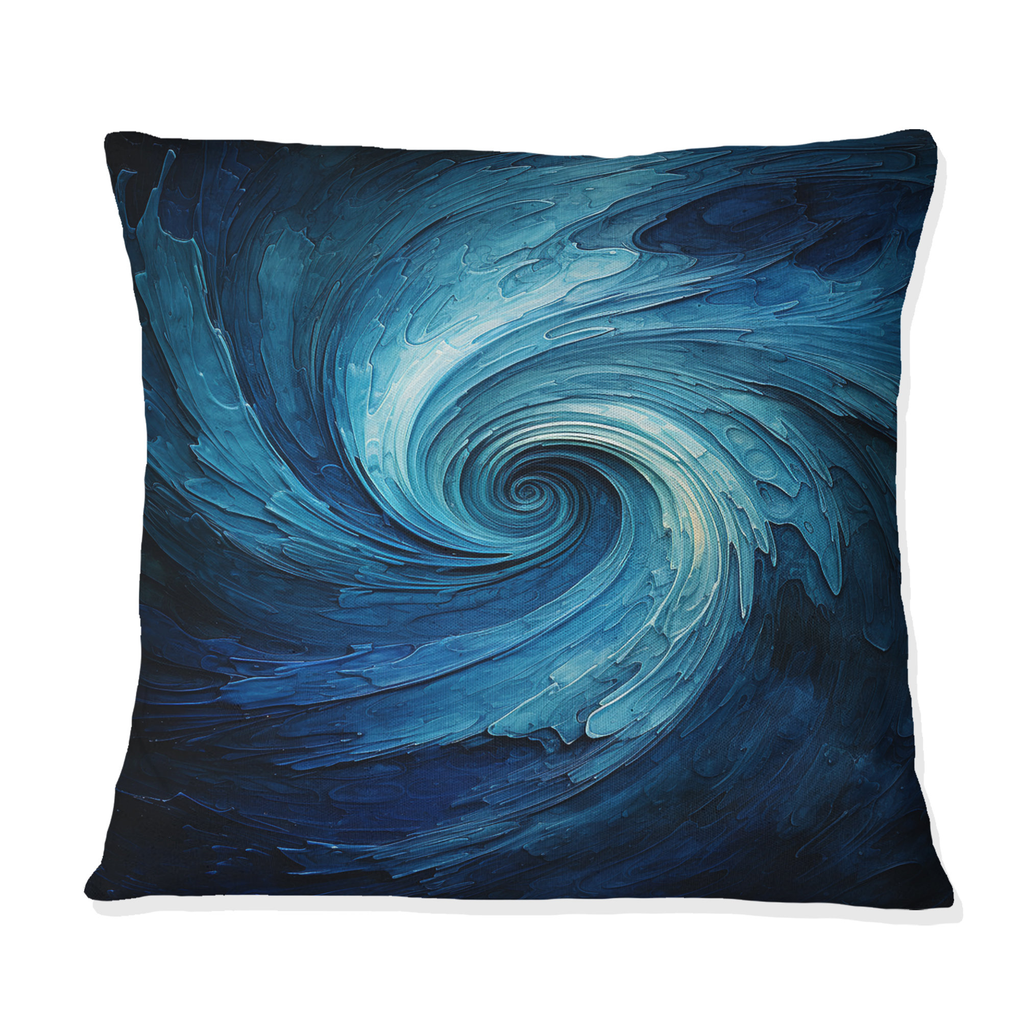 Design Art Blue Swirl Wave Spiral I - Abstract Spirals Printed Throw ...