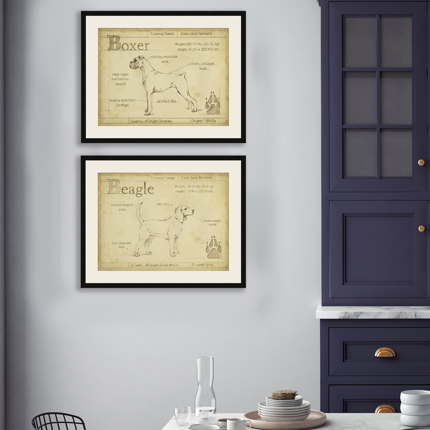 Ashton Wall Décor LLC 'Antique Beagle' Framed Drawing Print | Wayfair