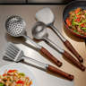 WKING 4Pcs 304 Stainless Steel Wooden Utensil Set - Kitchen Spatulas ...
