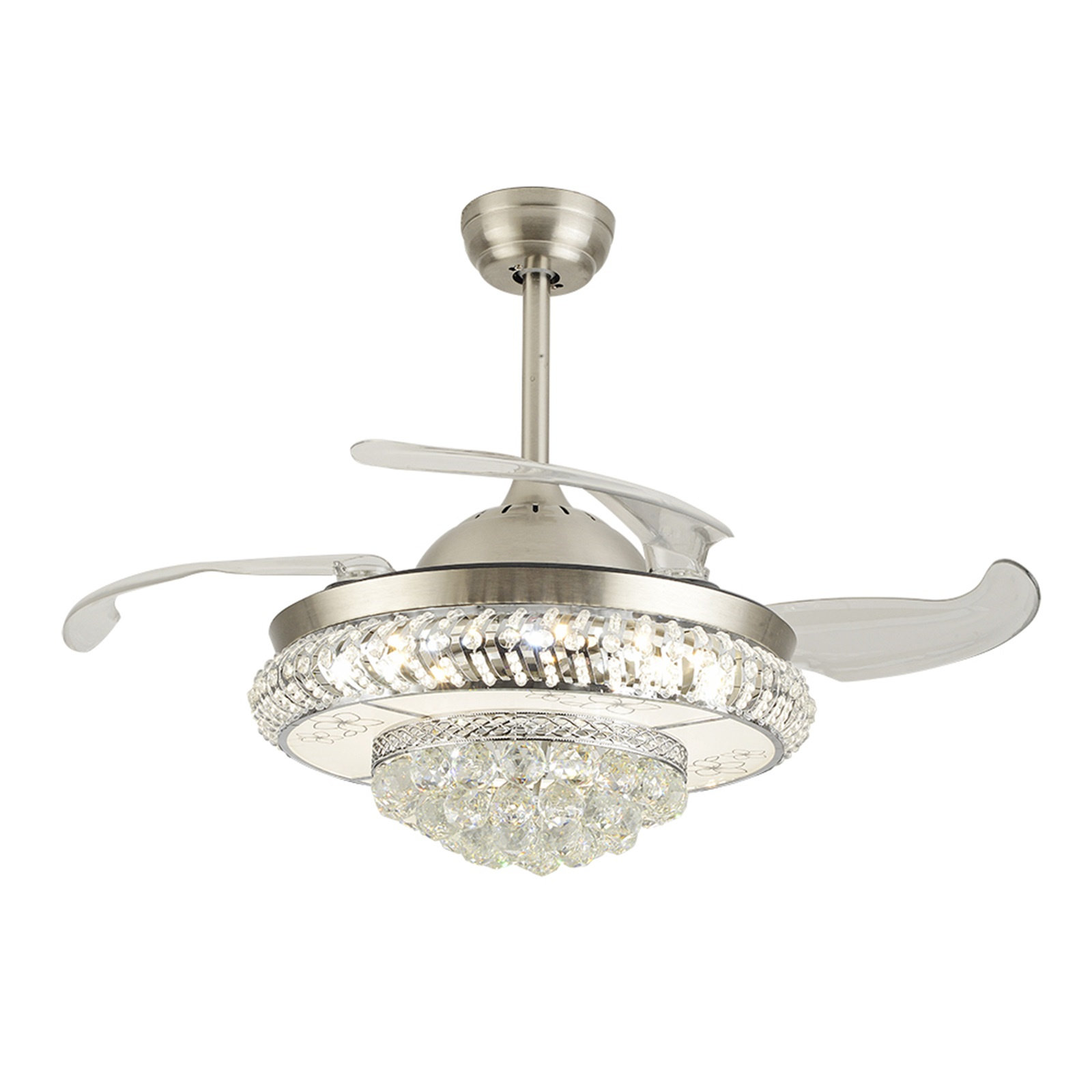 Rosdorf Park 36'' Crystal Retractable LED Ceiling Fan Light Kit | Wayfair