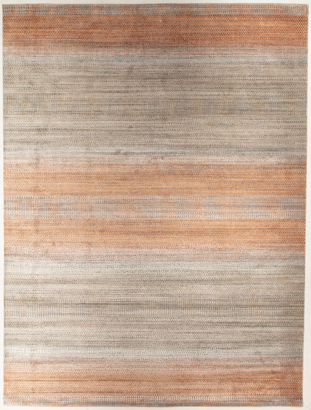 World Menagerie Virginie Striped Hand-Loomed Orange/Gray Area Rug | Wayfair