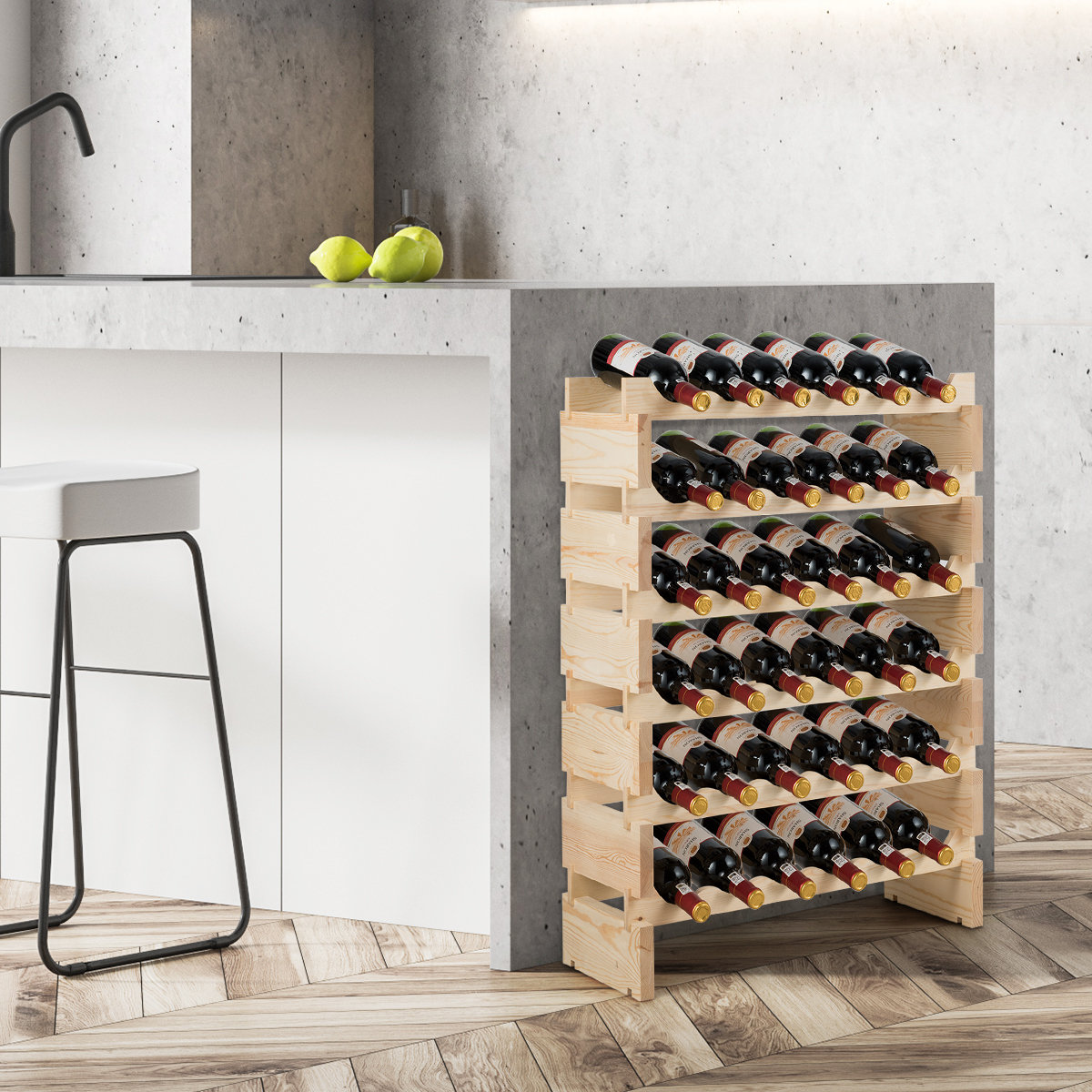 Rebrilliant Barger 36 Bottle Floor Wine Bottle Rack & Reviews | Wayfair