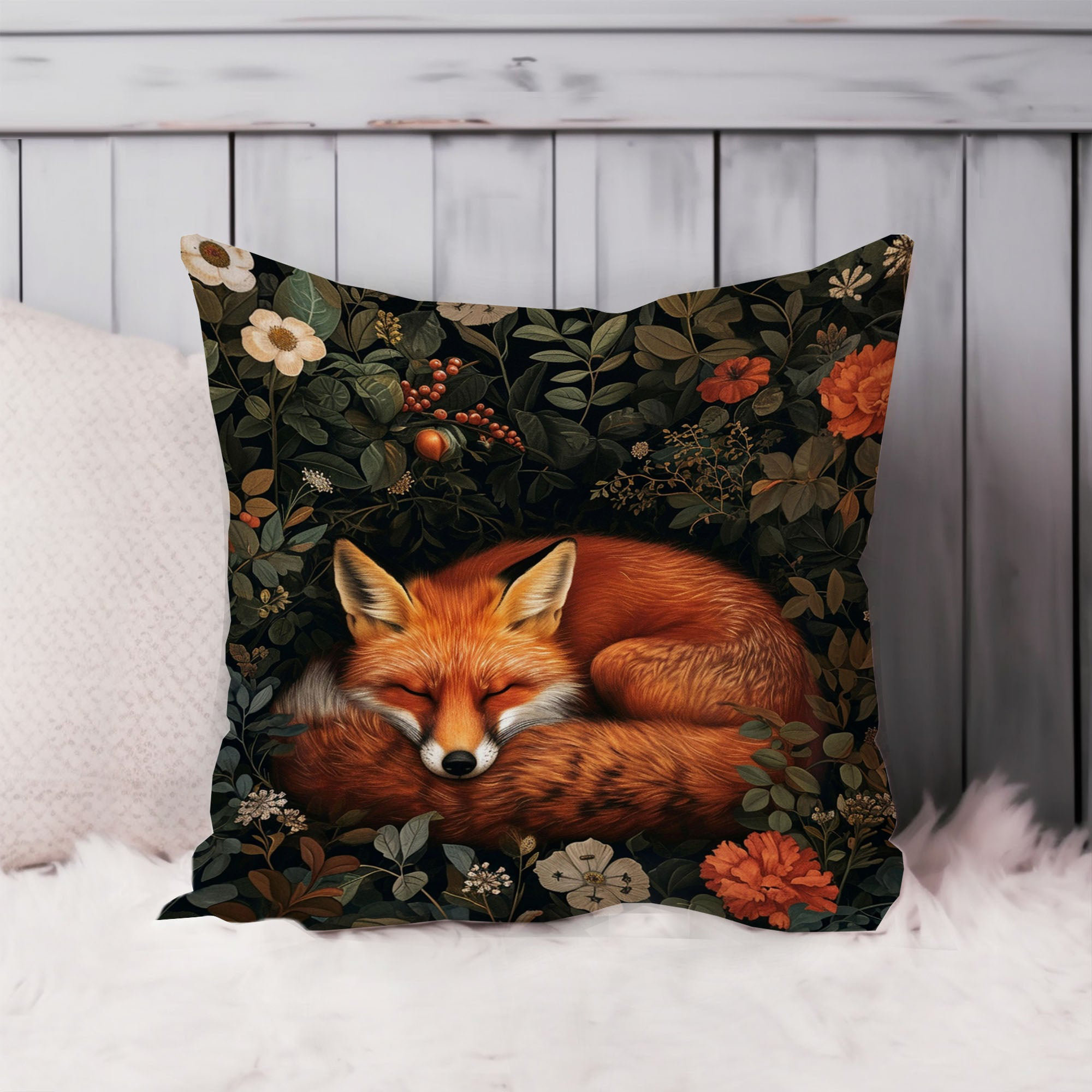 Ethan Taylor Animals William Morris Fox III Cottage Throw Pillow Cover | Wayfair
