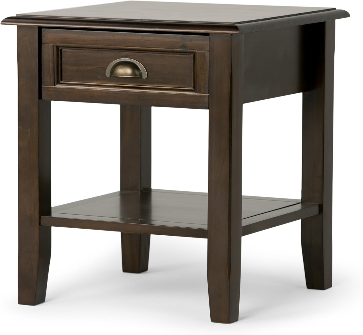 Latitude Run® Solid Wood Transitional End Table With Drawer And Open ...