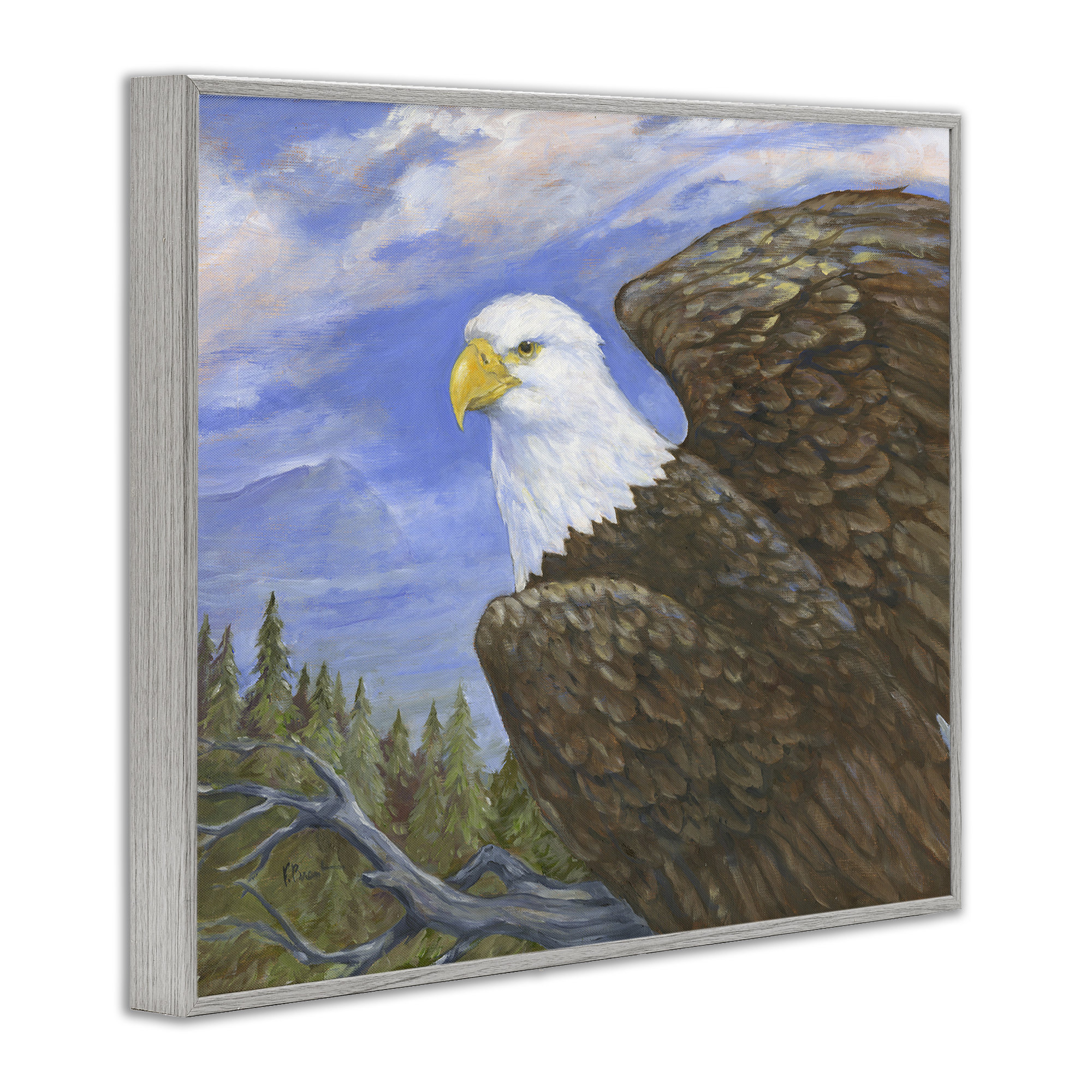 Union Rustic Eagle Overlook from Tree Top Framed Giclee, design by Paul ...