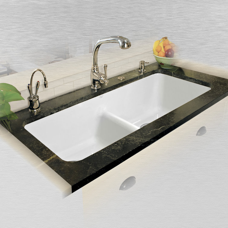 CECO Big Corona 43'' L Undermount Double Bowl Cast Iron Kitchen Sink ...