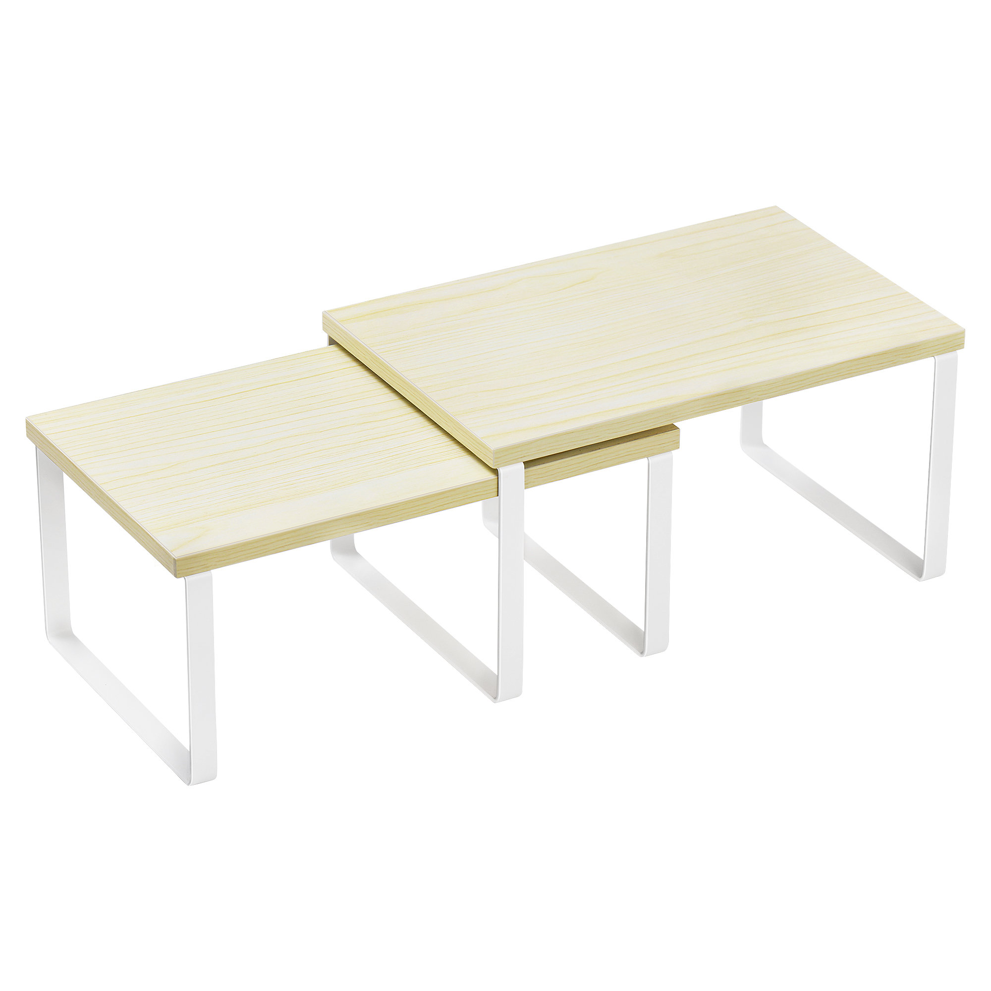 Latitude Run® 2 Piece Stackable and Expandable Wood Shelving Rack Set ...