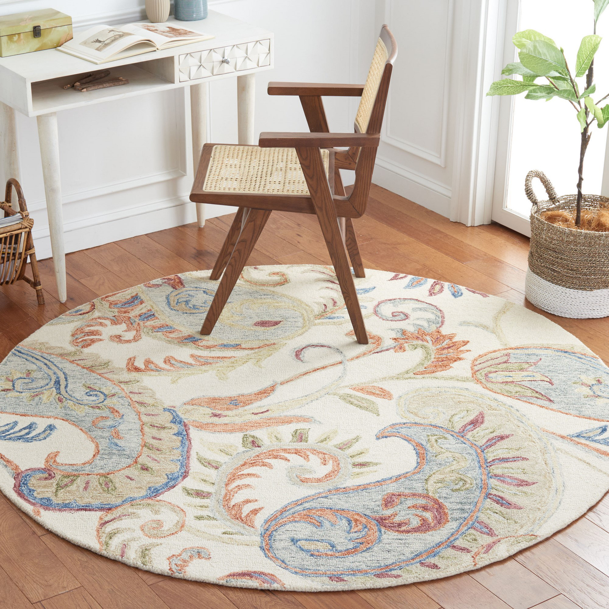Lark Manor Runner Alben Paisley Handmade Tufted Wool/Cotton Area Rug in ...