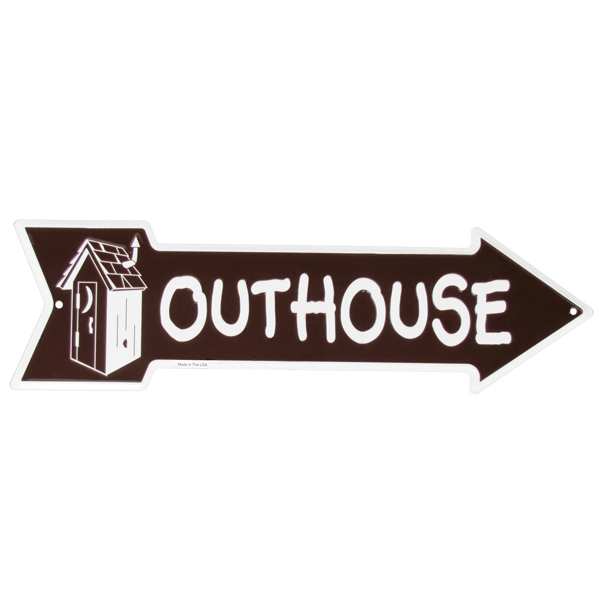 Treasure Gurus Metal Outhouse Sign Bathroom Arrow Funny Restaurant Pub ...