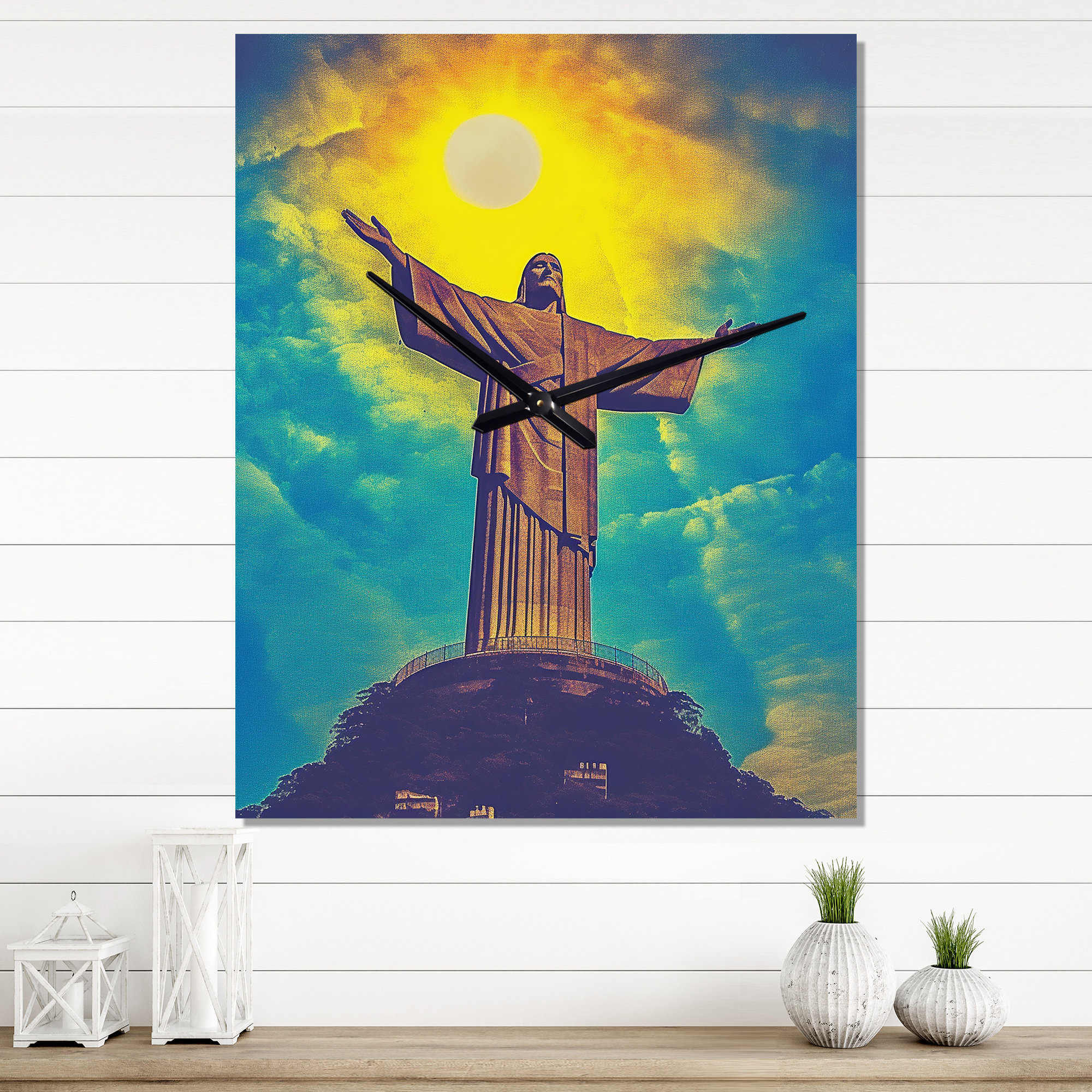 Latitude Run® Supermoon Over The Redeemer In Rio VI - Very Wall Clocks ...