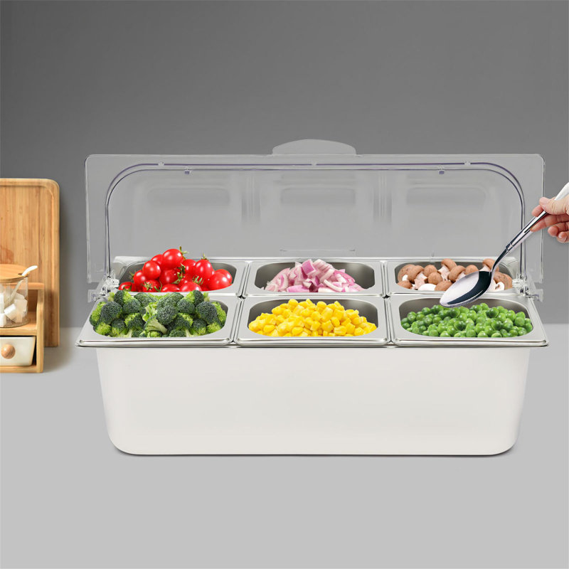 The Party Aisle™ Bergeronnes Stainless Steel 20 Quarts 6-grid Buffet ...