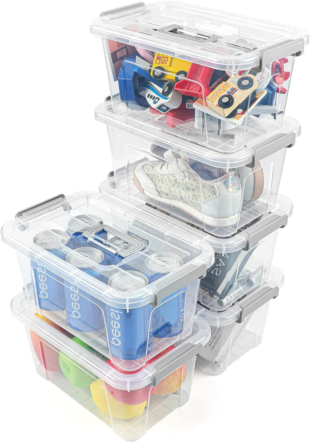 Orren Ellis Plastic Storage Bins With Lids,Stackable Clear Storage Bins ...