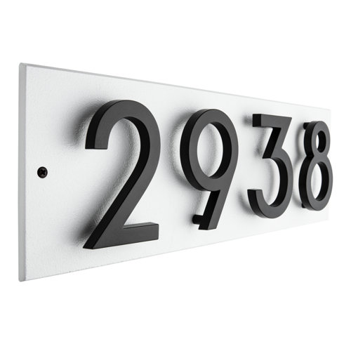 Whitehall Products Floating Stand-Off 4-Number Horizontal Sign, White ...