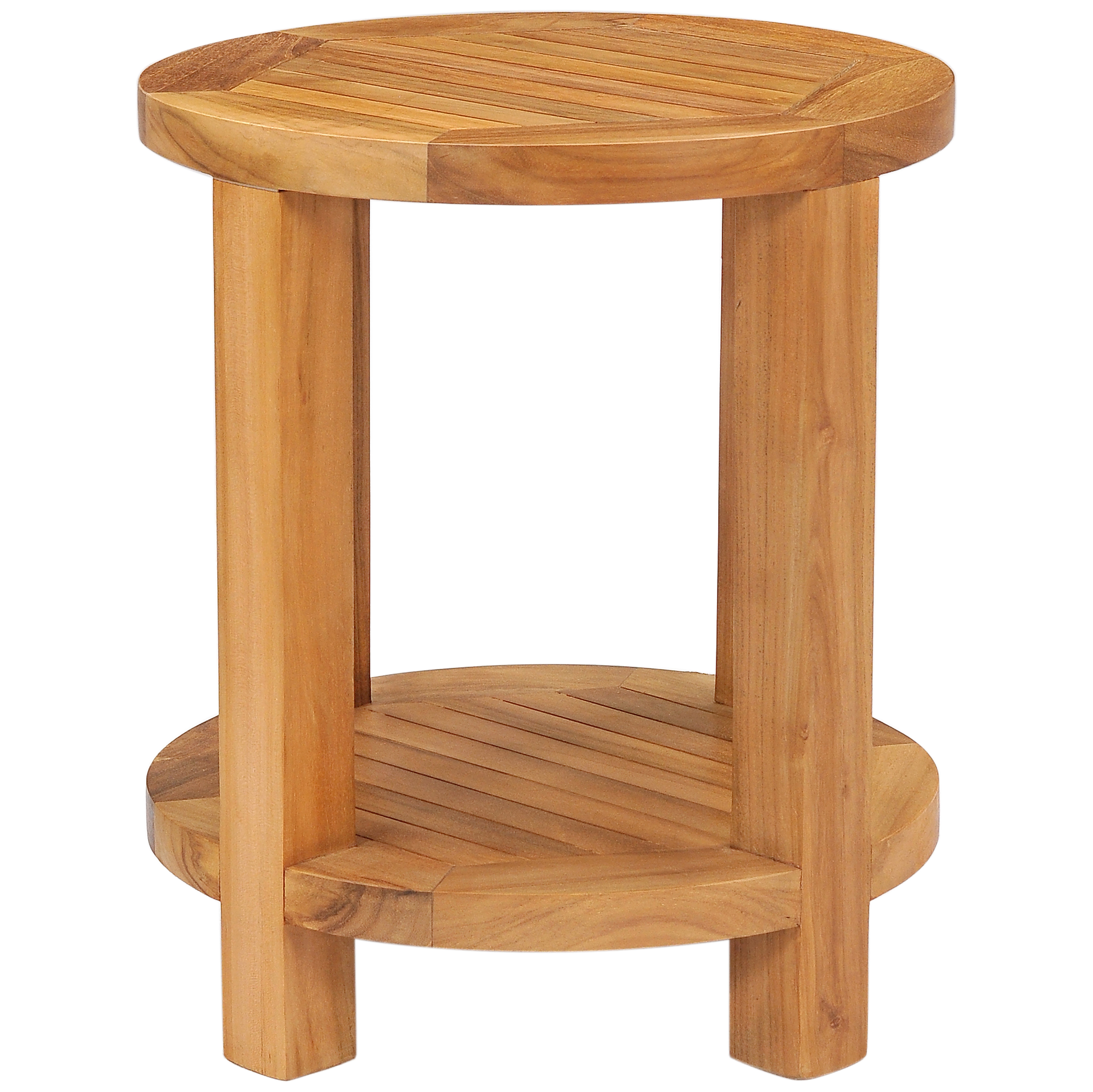 Latitude Run® Teak Wood Florence Round Shower Stool | Wayfair