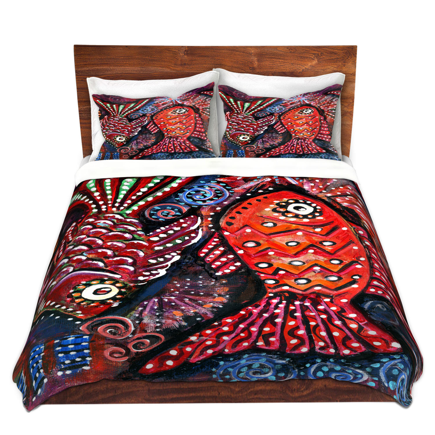 DiaNoche Designs Deux housses de couette Funky Fish - Wayfair Canada