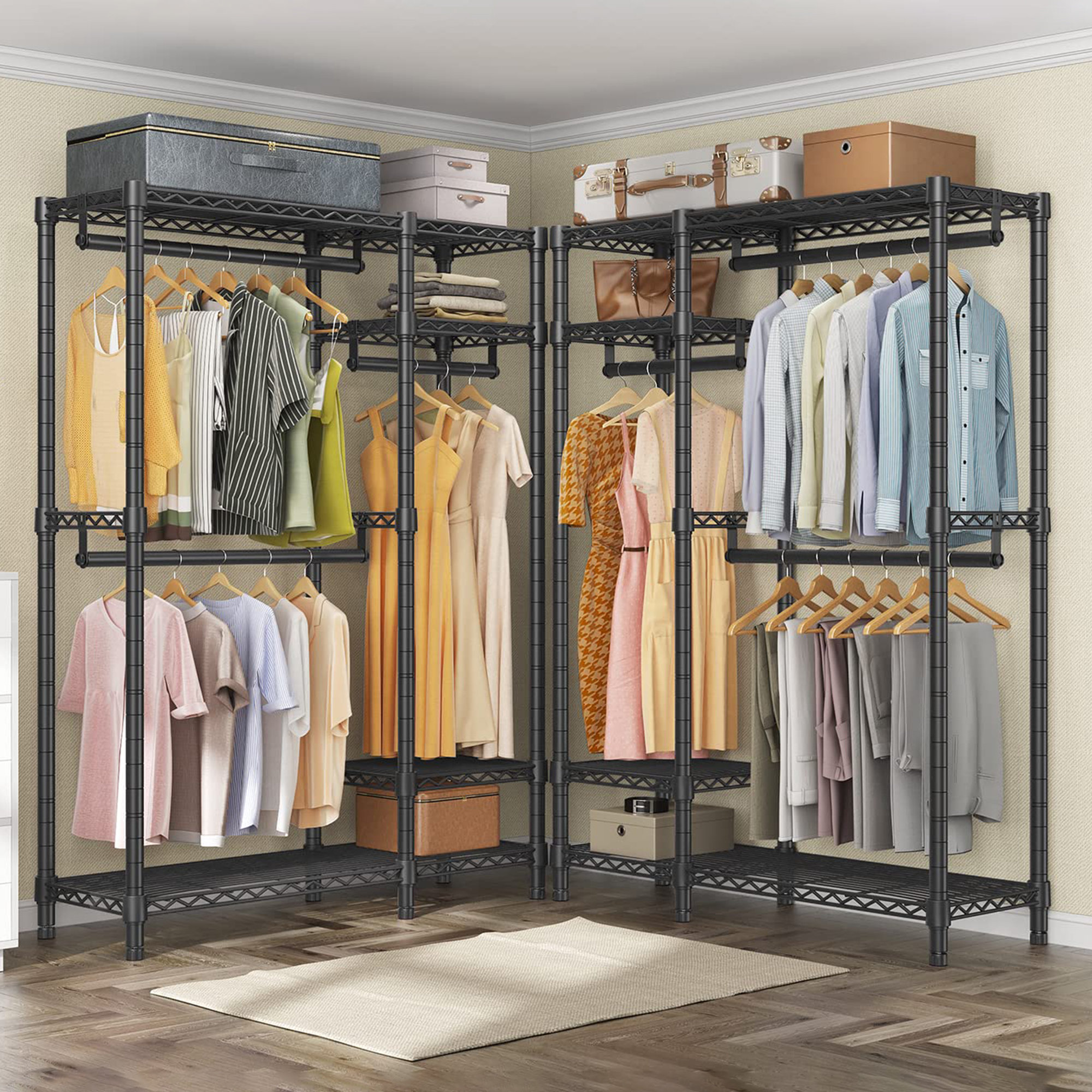 Rebrilliant Marice 45'' Metal Clothes Rack | Wayfair
