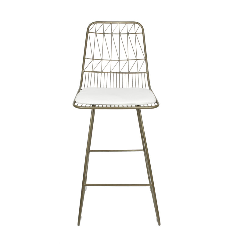 Wrought Studio Nico Modern Geometric 26.25" Patio Bar Stool with ...
