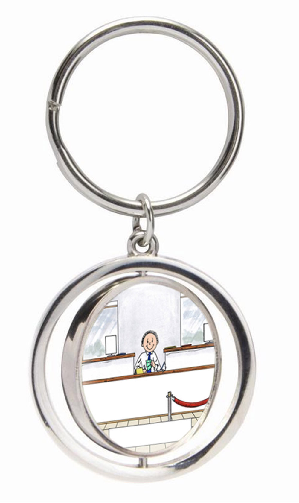 Printed Perfection Personalized Bank Teller - Male Small Spinning Key ...