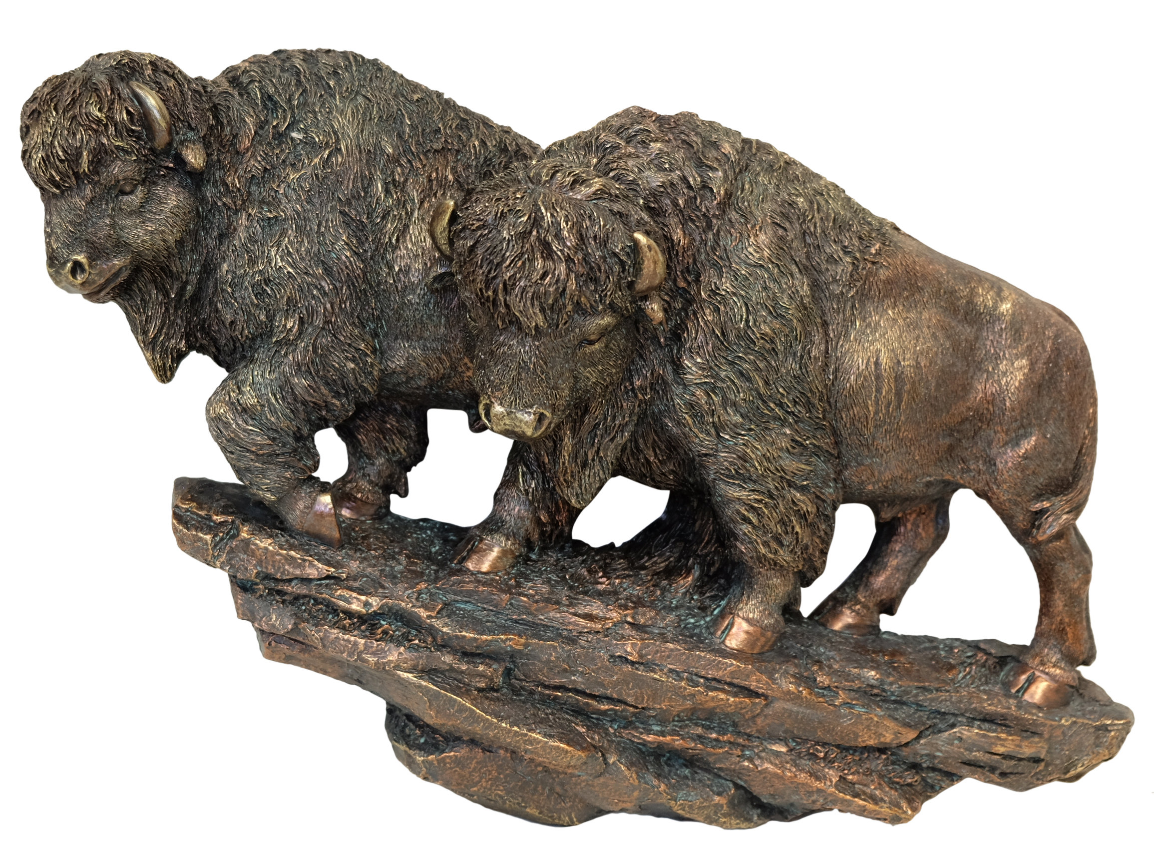 Loon Peak® Polyresin Brown Double Bison Buffalo Southwestern Farmhouse ...