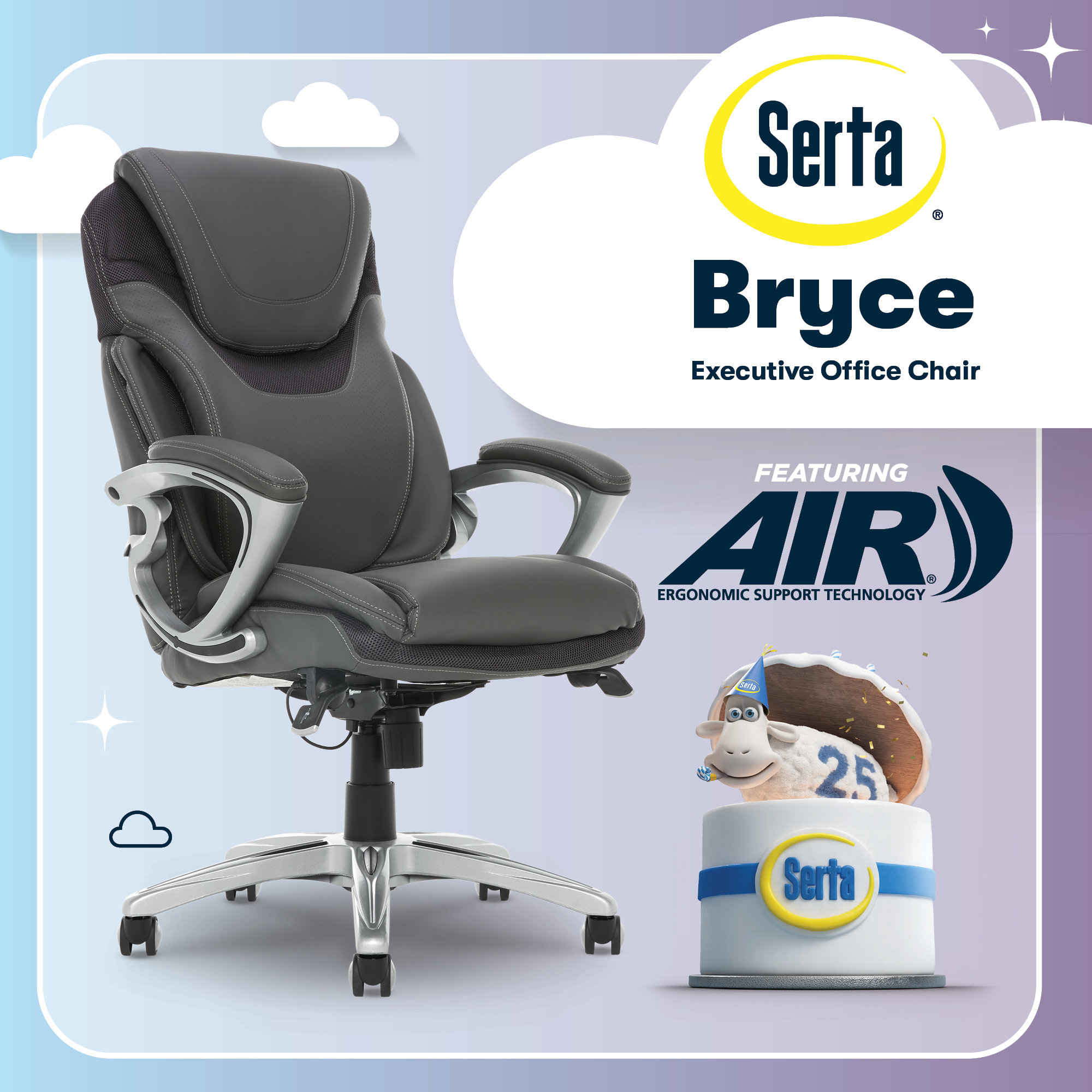 Serta Bryce Executive Office Chair with Patented AIR Lumbar Technology ...