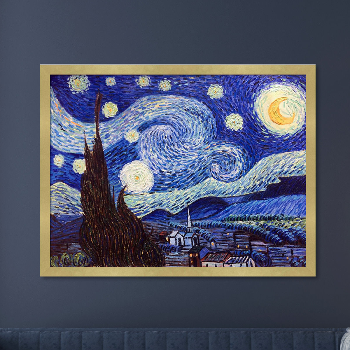 Overstock Art Starry Night By Vincent Van Gogh With Semplice Specchio ...
