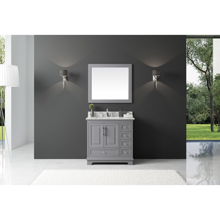 Rosecliff Heights Orin Bathroom Vanity with Carrara Marble Top | Wayfair