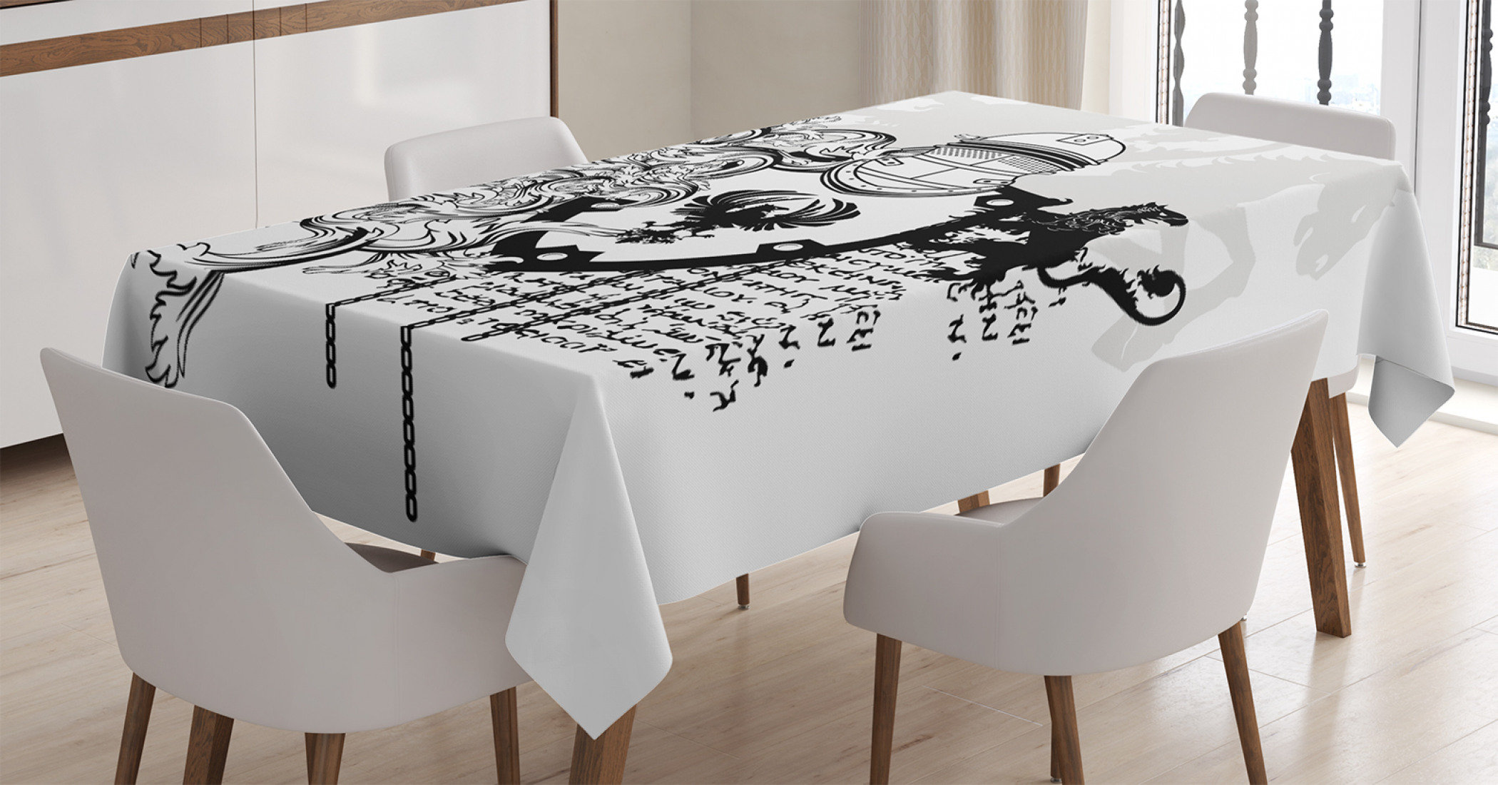 East Urban Home Ambesonne Medieval Tablecloth, Heraldic Gear Coat Of ...