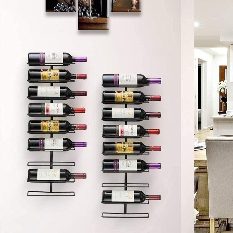 Sorbus 27 Bottles Capacity, Black, Metal Wine Rack, Wall Mount Wine ...