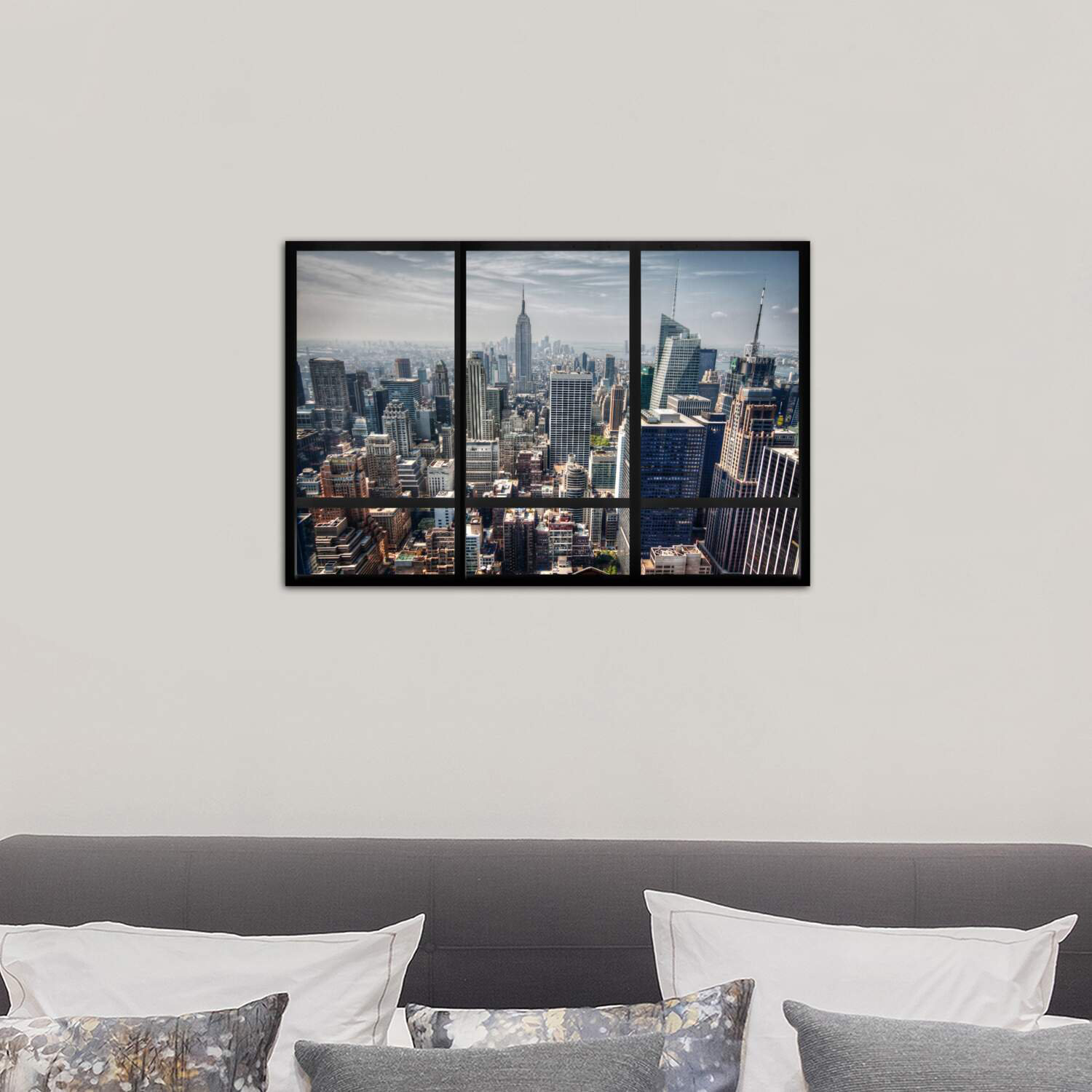 East Urban Home New York City Skyline Window View - Photograph Print ...