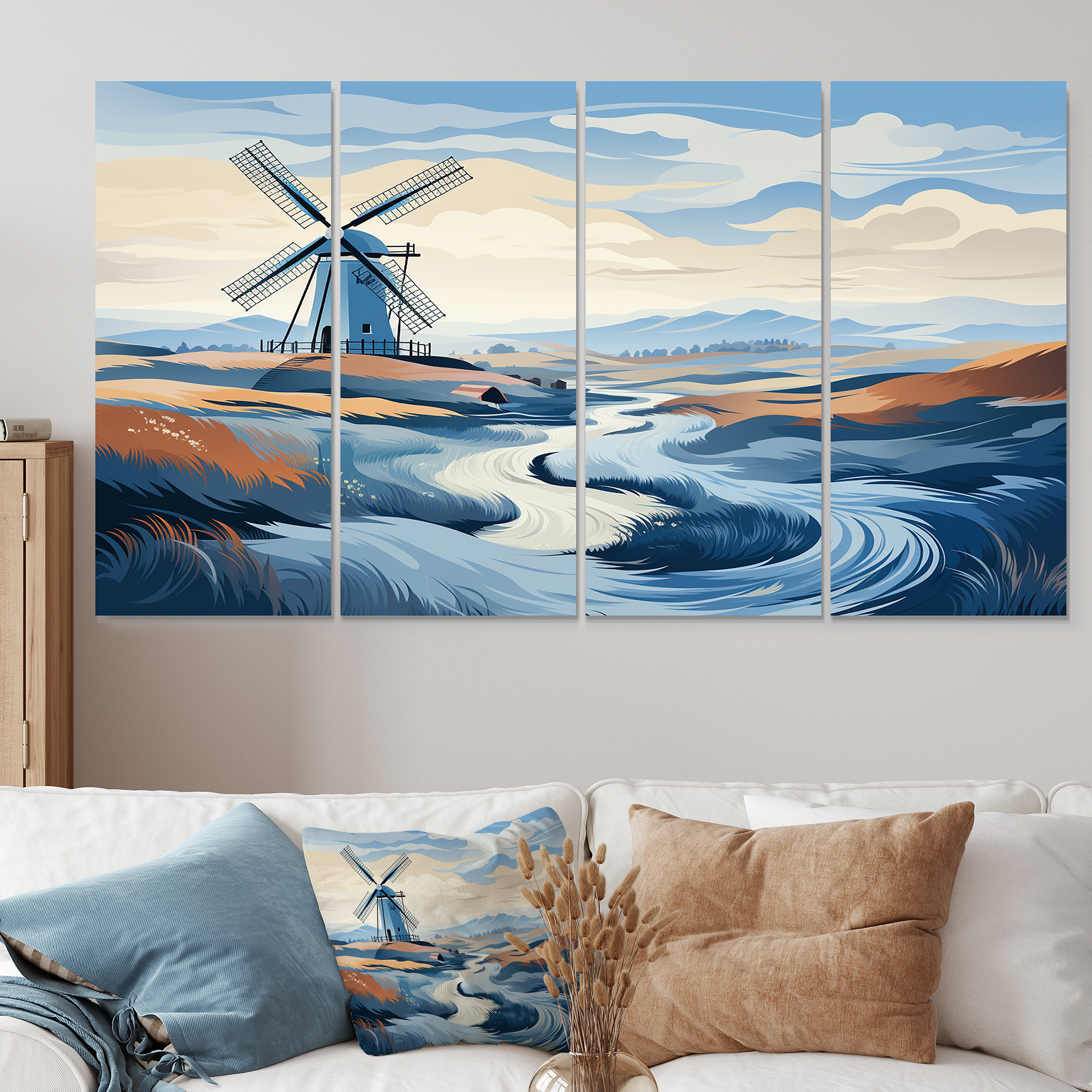 August Grove® Holland Wind Turbine Meadows I - Wind Turbines 4 Piece ...