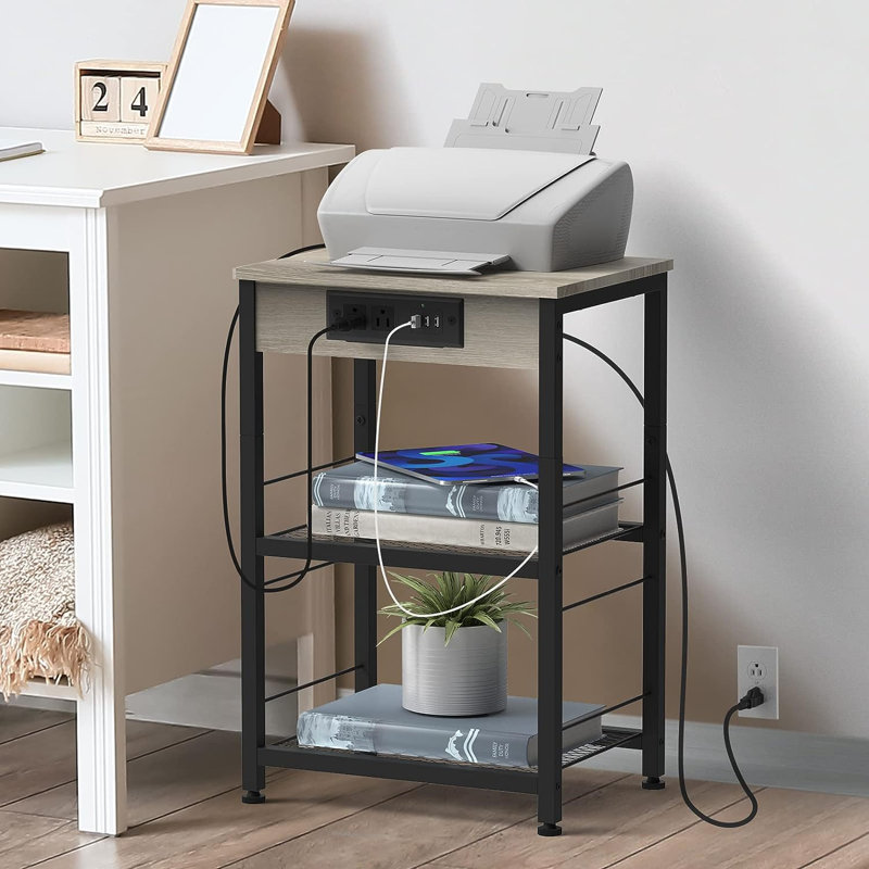 Hokku Designs Alluvia End Table with Storage and Built-In Outlets | Wayfair