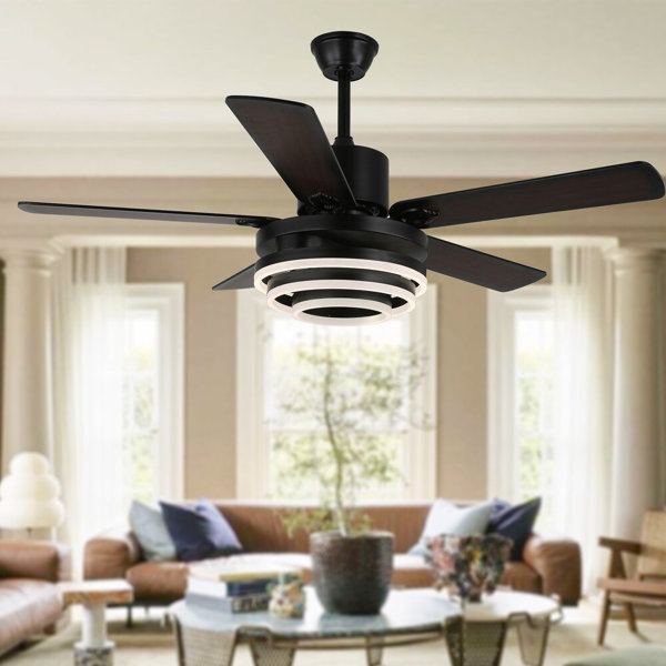 Wrought Studio 52 Inch DIY Shape Reversible Ceiling Fan With LED Light ...