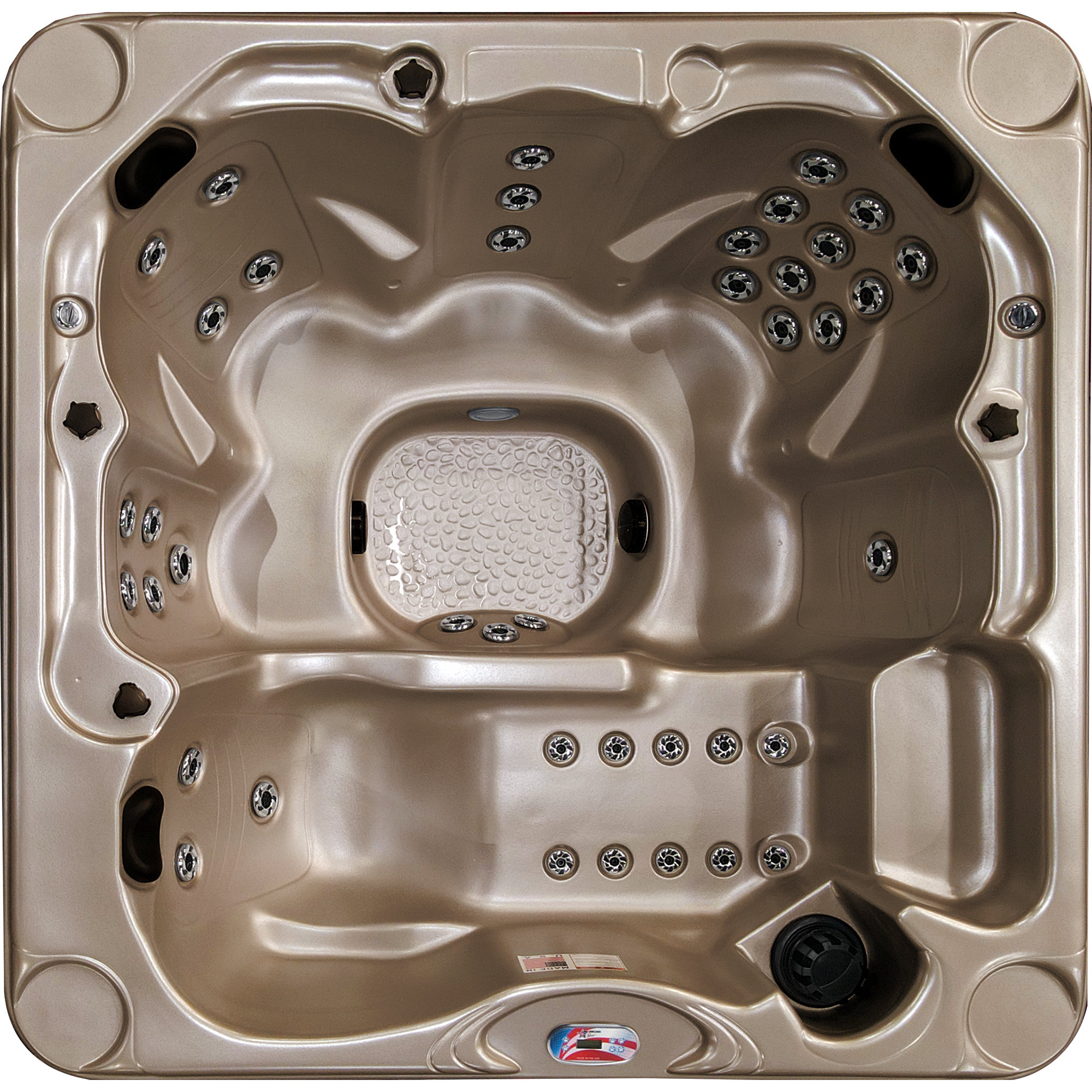 American Spas 6-Person 40-Jet Acrylic Square Hot Tub with Ozonator ...