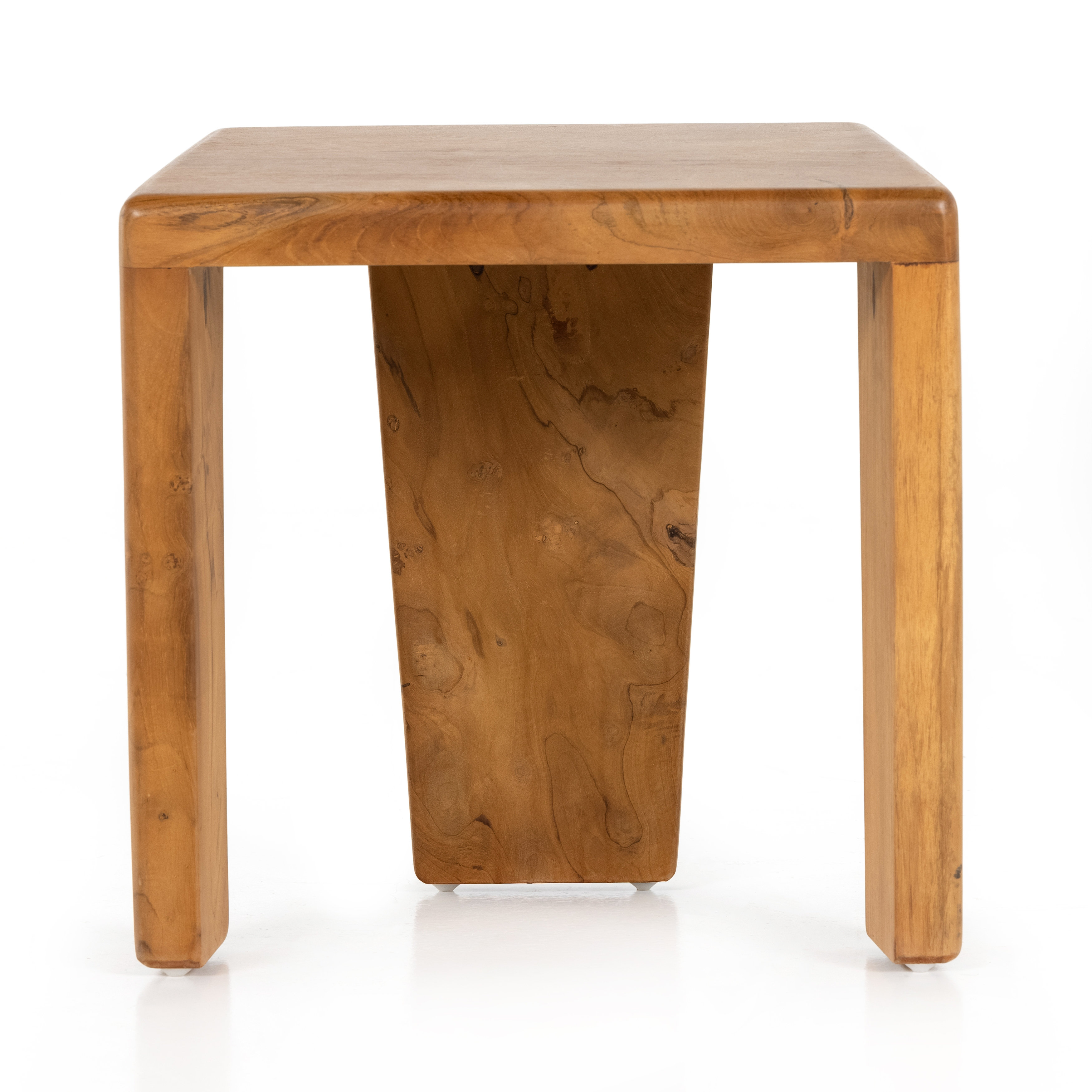 Loon Peak® Dorivert Outdoor Accent Stool - Aged Natural Teak | Wayfair