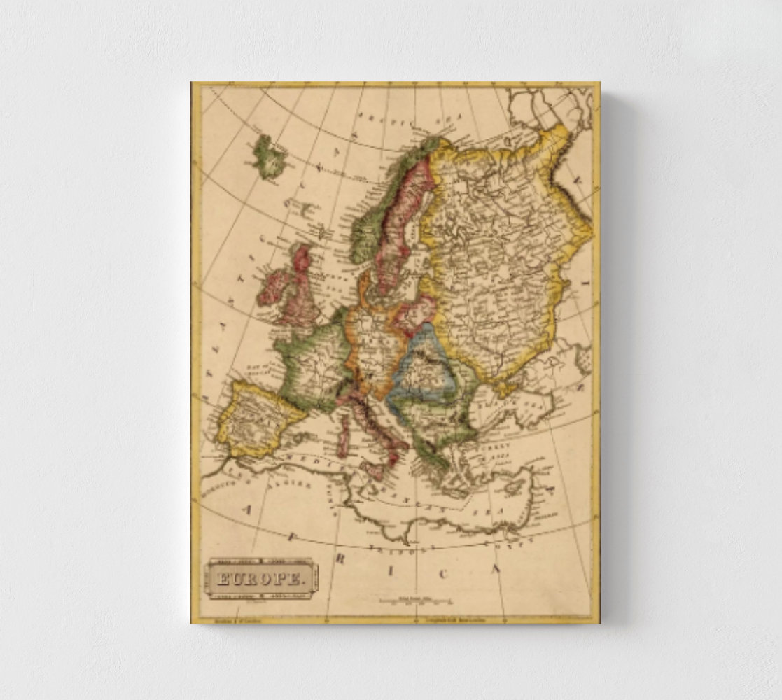 WeFrameArt Europe 1817, Antique Map Of Europe, Old Continent Poster ...