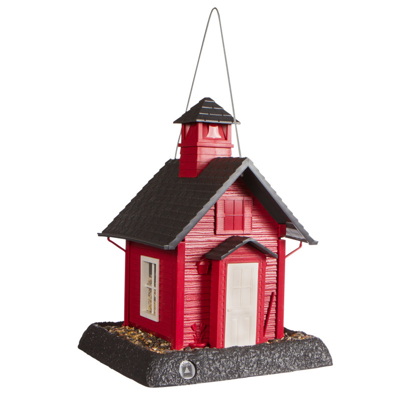 Gracie Oaks Trajko School House Squirrel Proof Hopper Bird Feeder | Wayfair
