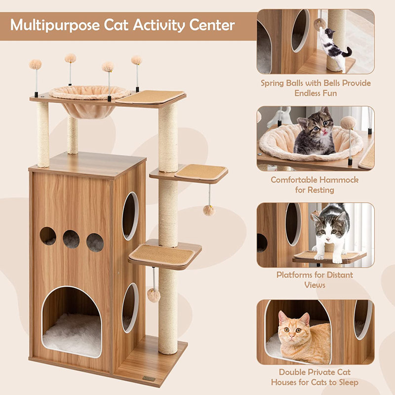 Tucker Murphy Pet™ 52'' Camallea Modern Tower Multilevel Play Center ...