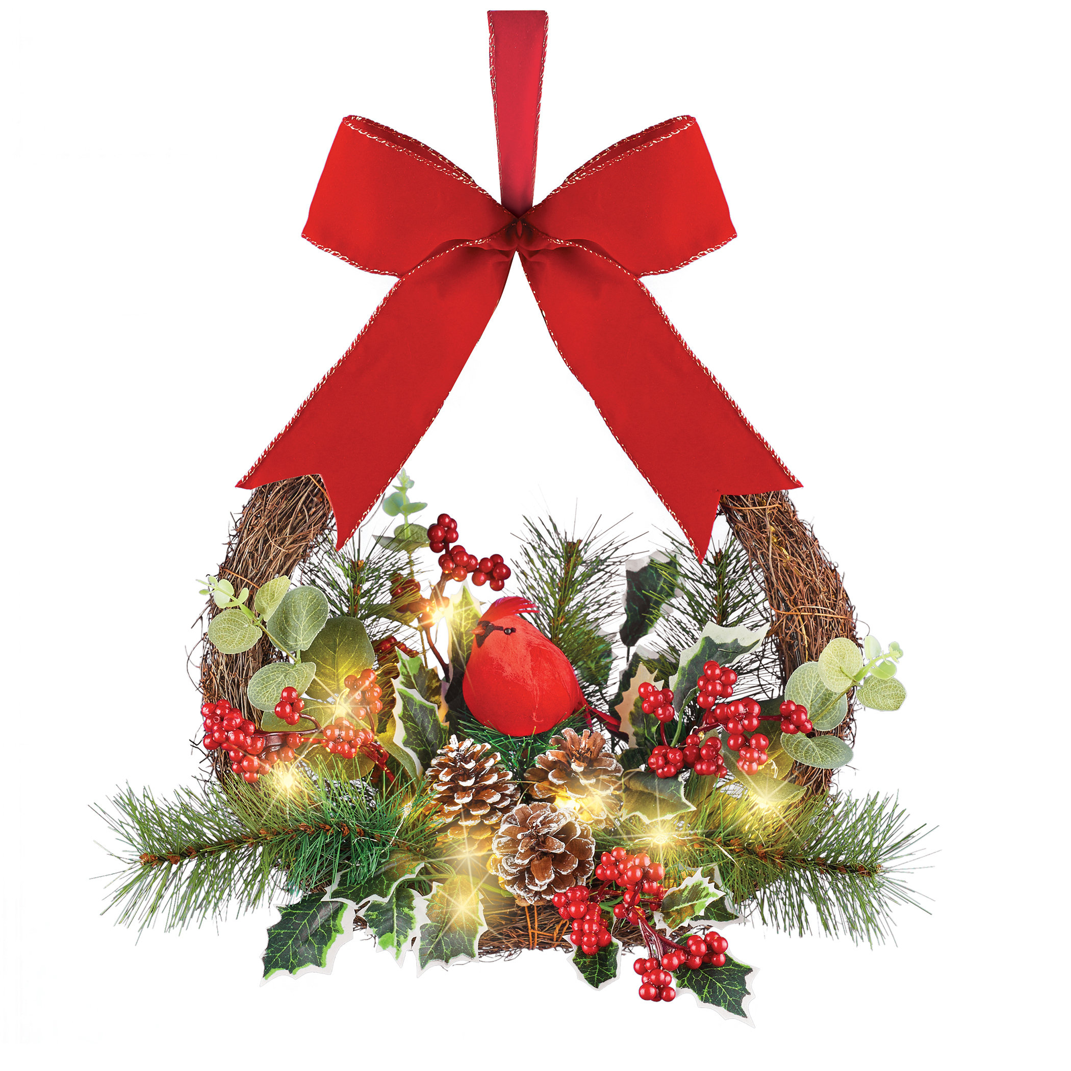 The Holiday Aisle® 8" Polyester Wreath "& Reviews" | Wayfair