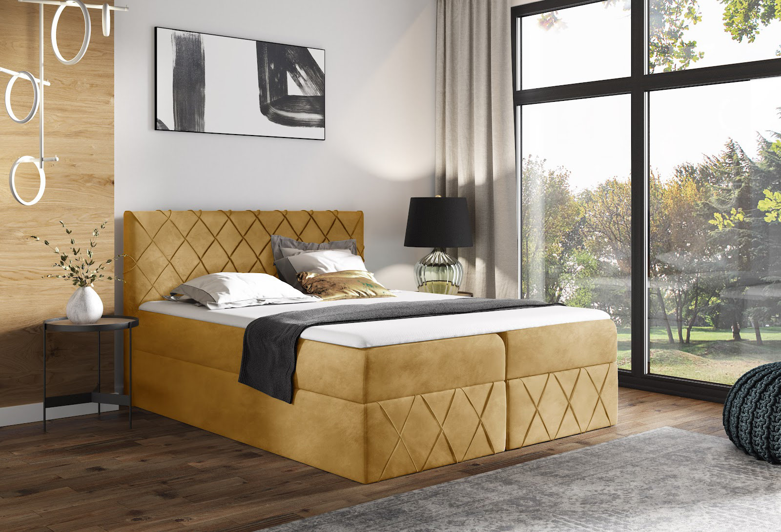 Wade Logan Boxspring Bed Lauder with Topper and Storage & Reviews ...