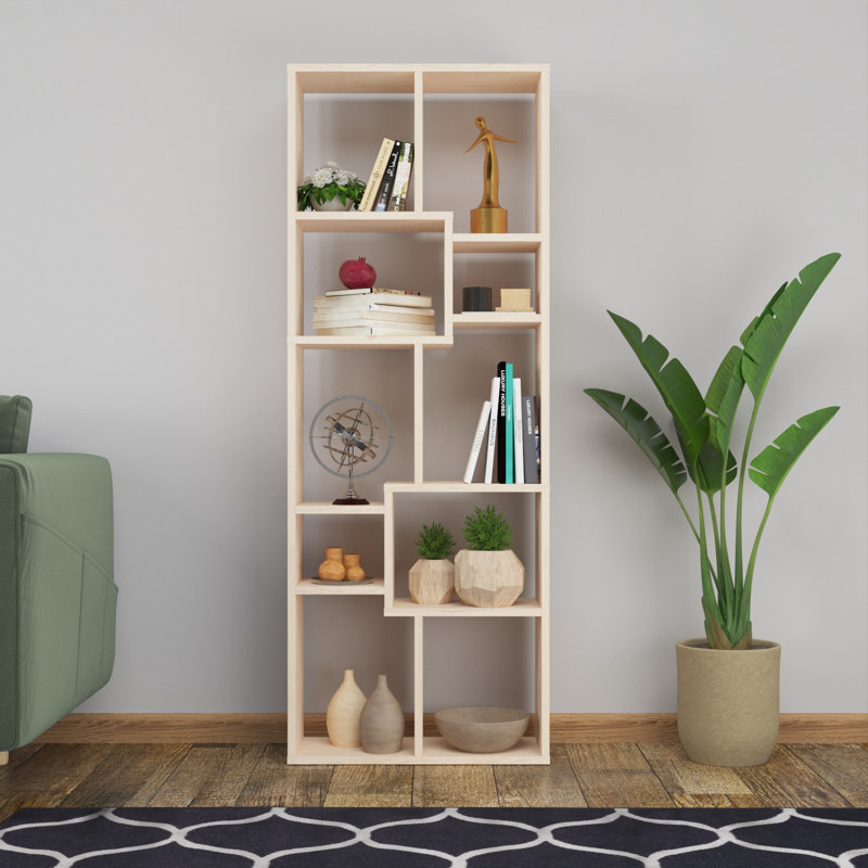 Ebern Designs Drancy 63" H x 23.62" W Geometric Bookcase & Reviews ...