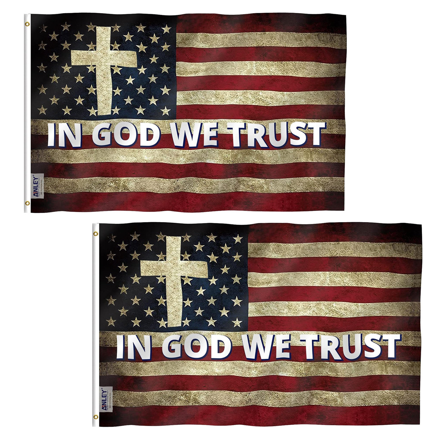 Charlton Home® Fly Breeze 3x5 Foot In God We Trust Flag - Religion ...