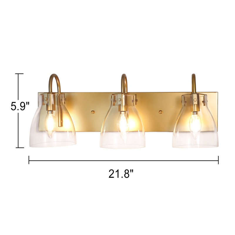 Everly Quinn Elbie 3 - Light Dimmable Vanity Light 21.8In Bathroom ...