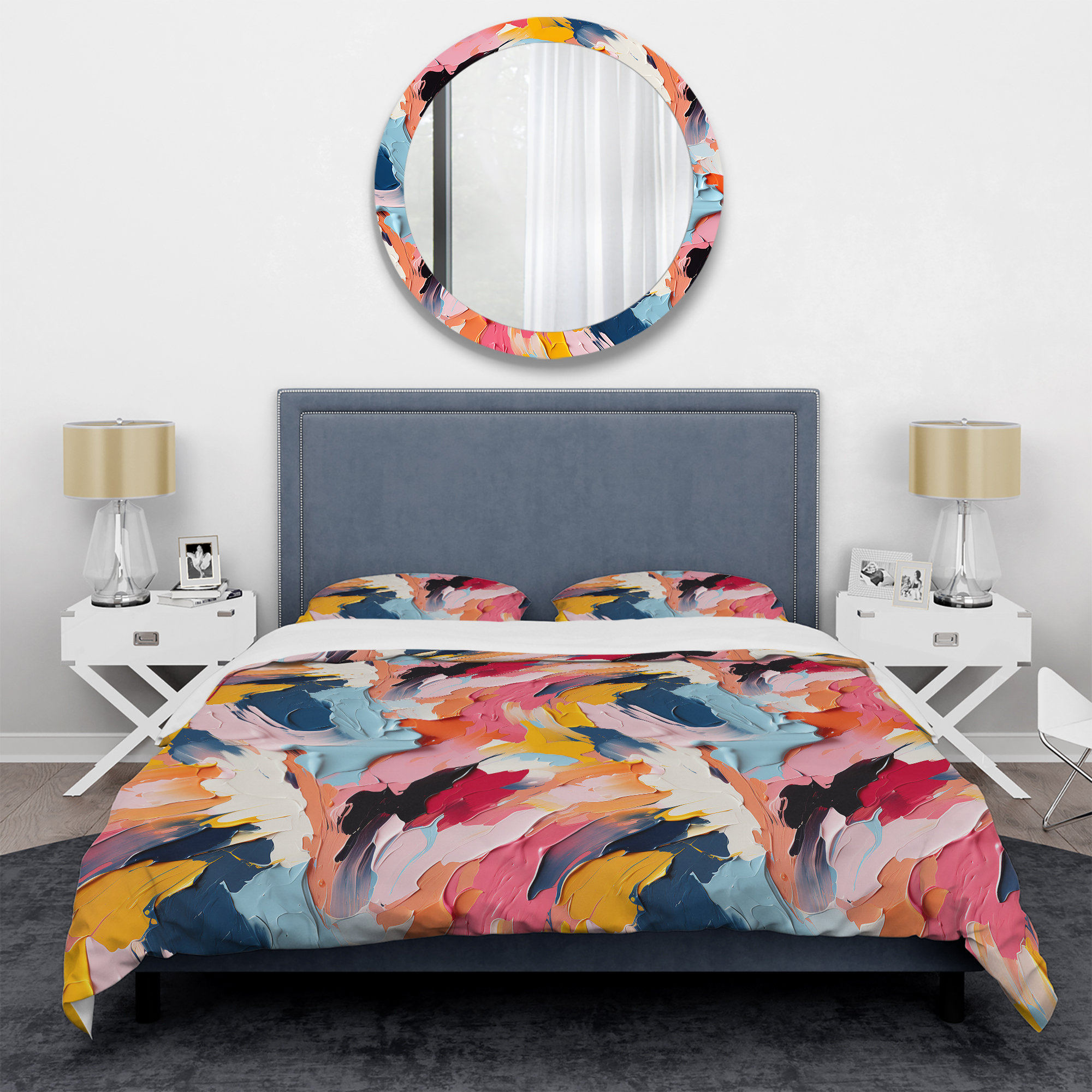 Design Art Colorful Paint Swirl Bliss Duvet Cover Set | Wayfair