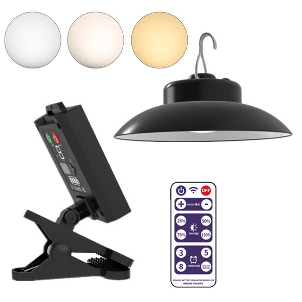 Arlmont & Co. Solar Umbrella Outdoor Camping Lamp Solar Powered Patio ...