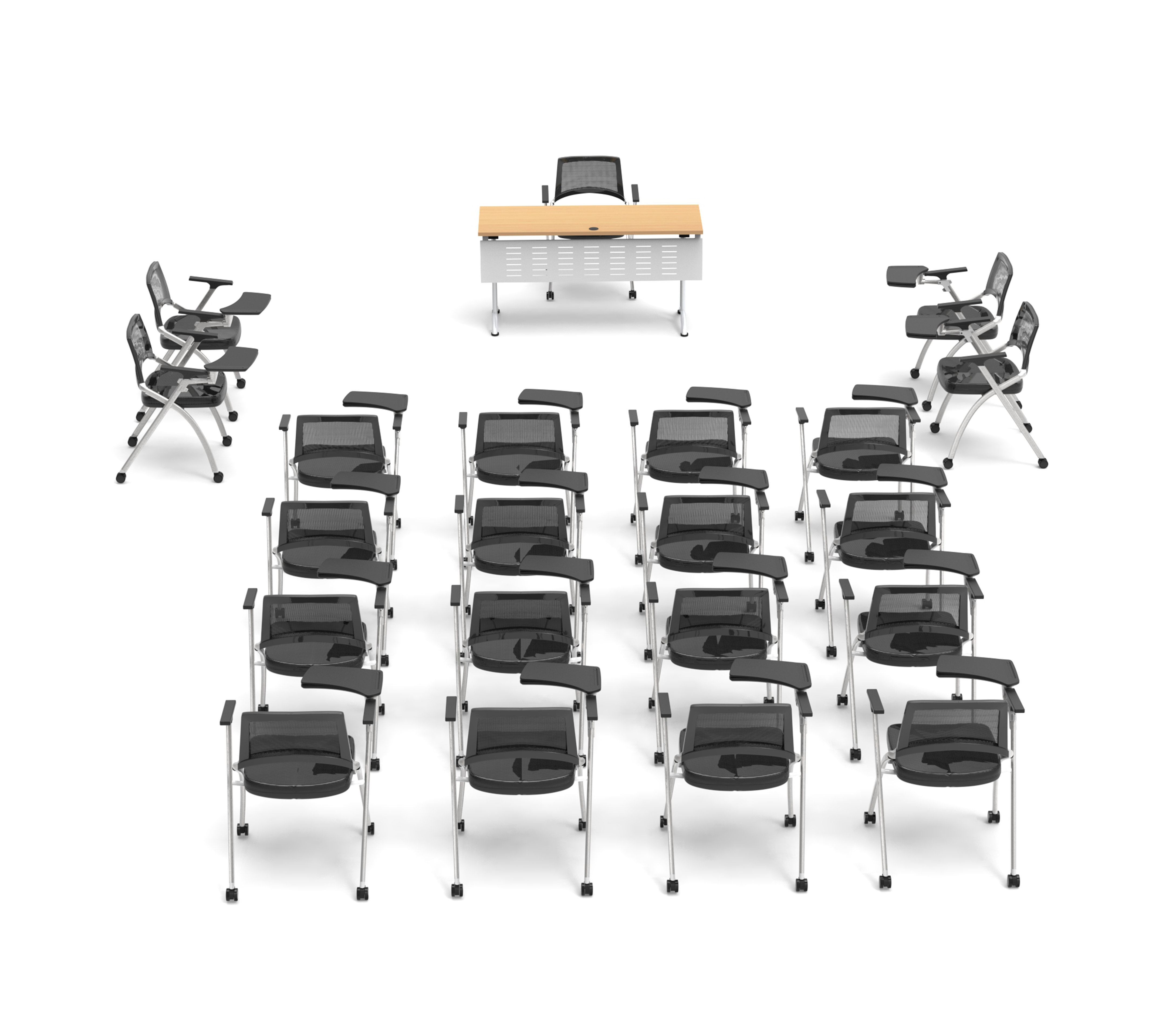 Team Tables Training Table and Chair Set with Modesty Panel - Wayfair ...